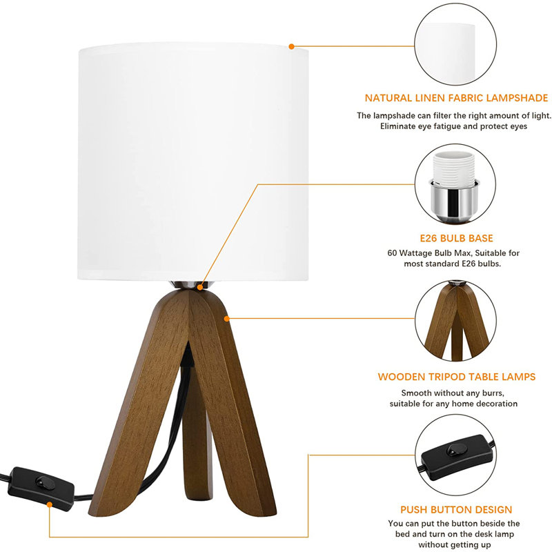 George Oliver Graycee Wood Tripod Lamp & Reviews | Wayfair