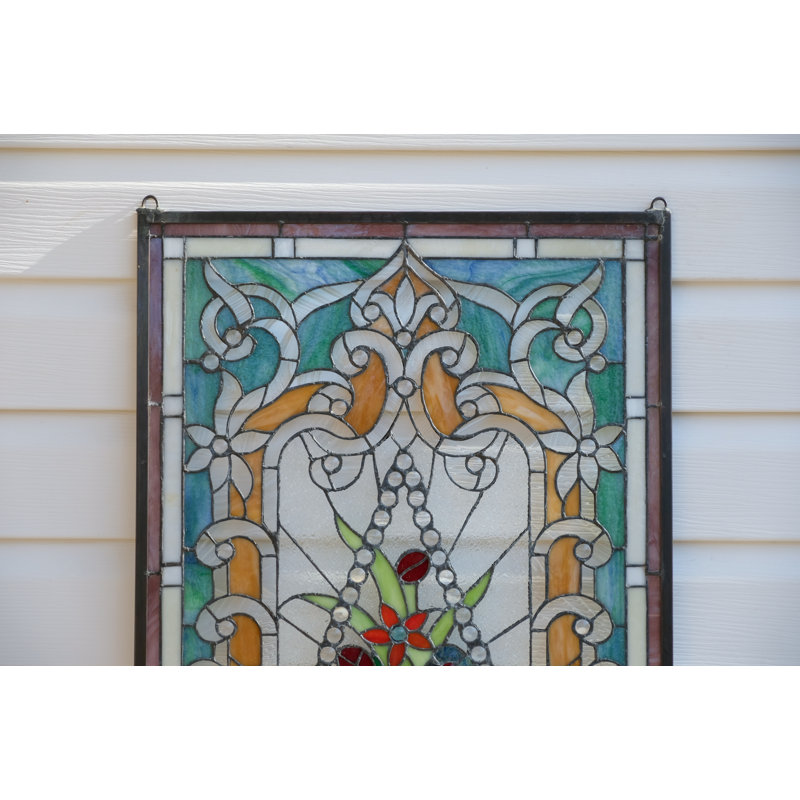 Fleur De Lis Living Large Stained Glass Window Panel | Wayfair