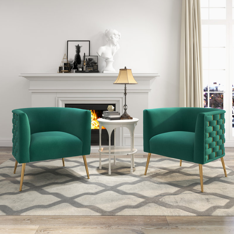 Everly Quinn Cristen Velvet Barrel Chair & Reviews | Wayfair