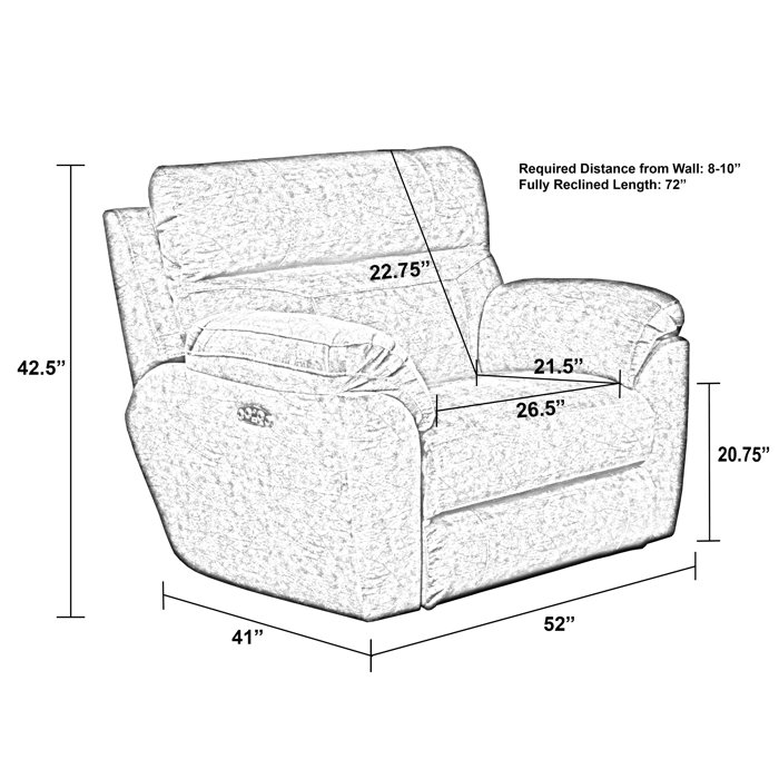 Lark Manor Ameja 52" Wide Power Standard Recliner & Reviews | Wayfair