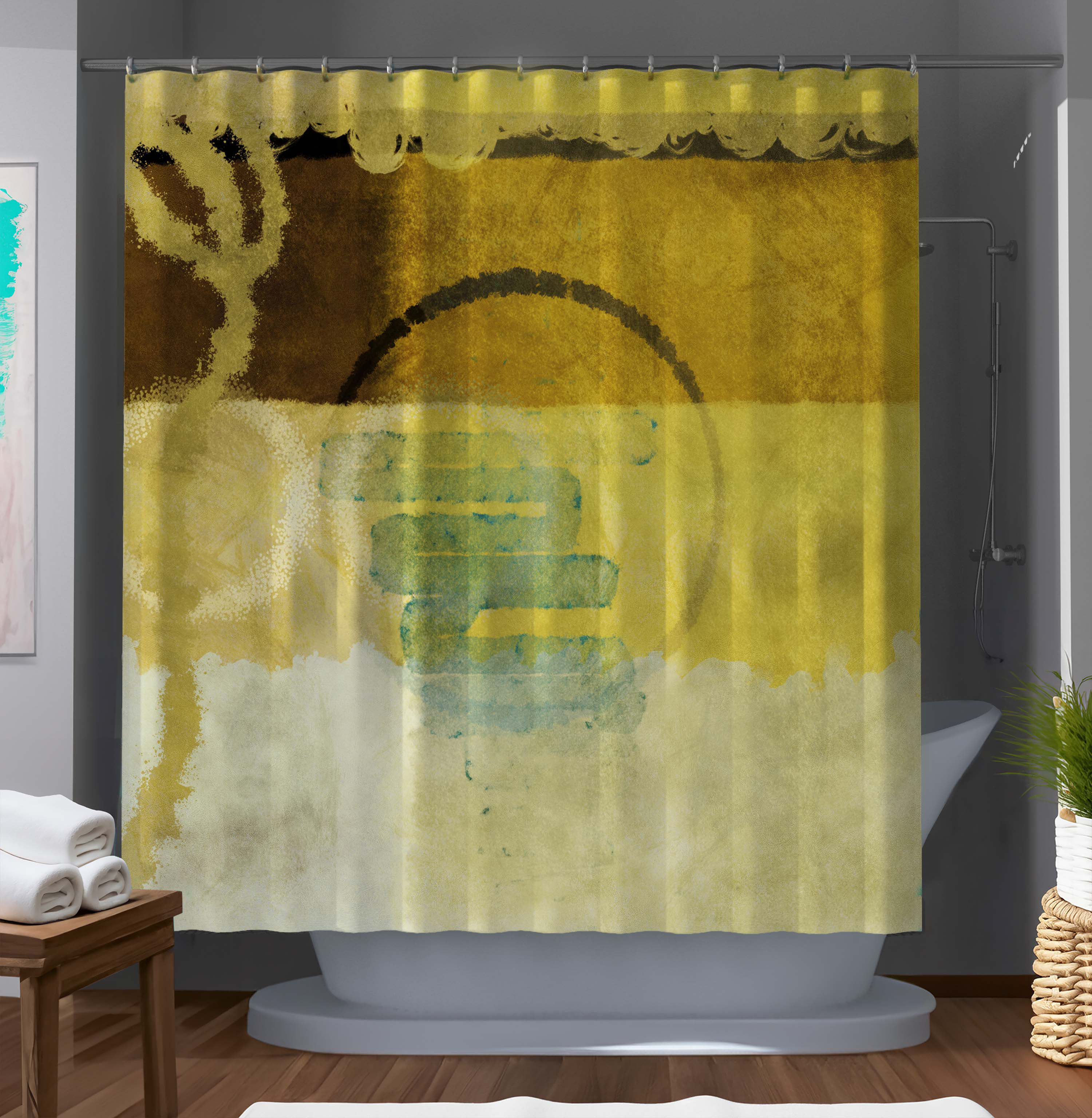 East Urban Home Kattina Abstract Shower Curtain | Wayfair