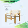 Ebern Designs Mid-Century Oak Accent Chair - Linen Lounge Chair with ...