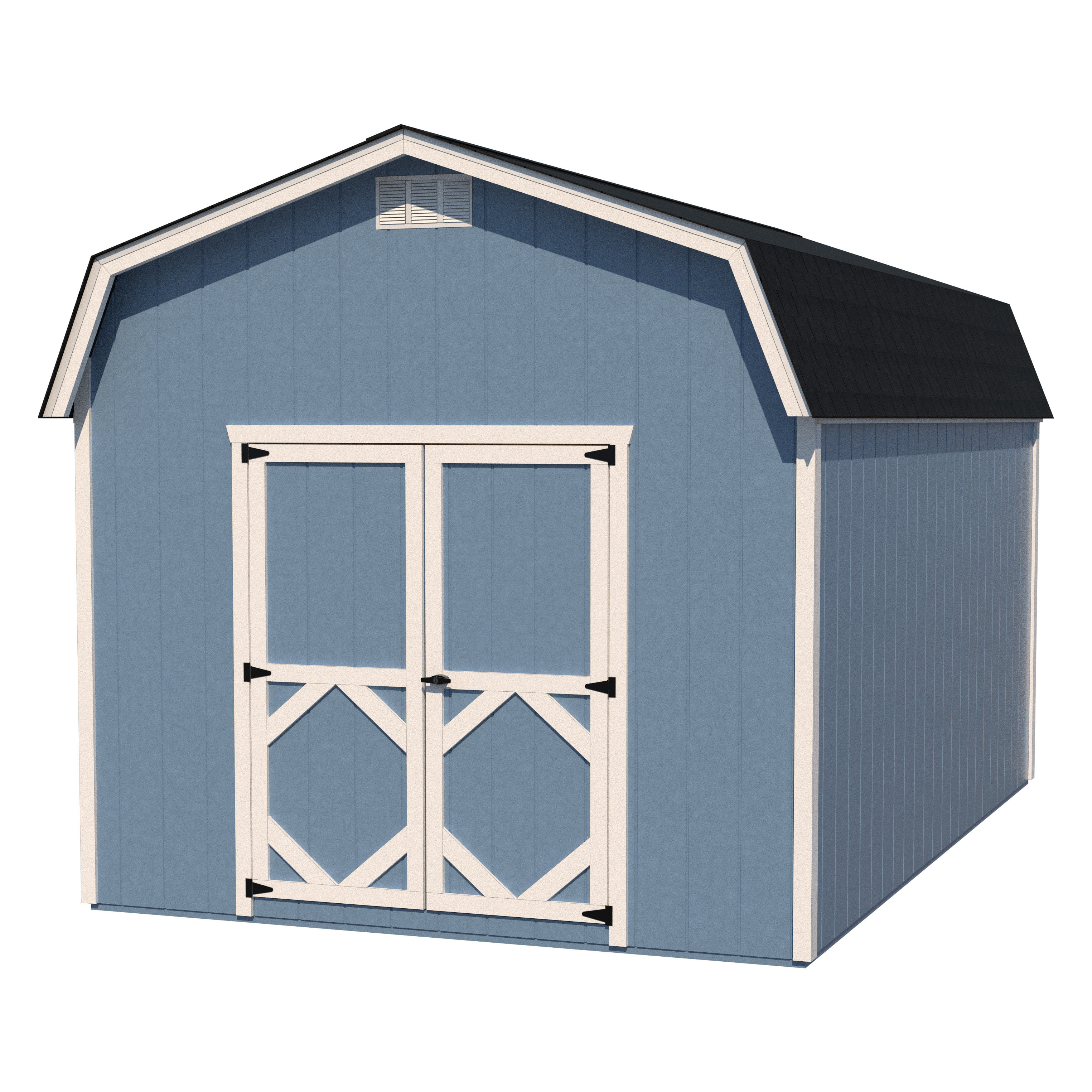 Little Cottage Co. Classic Gambrel Outdoor Wood Storage Barn with 6 ft ...