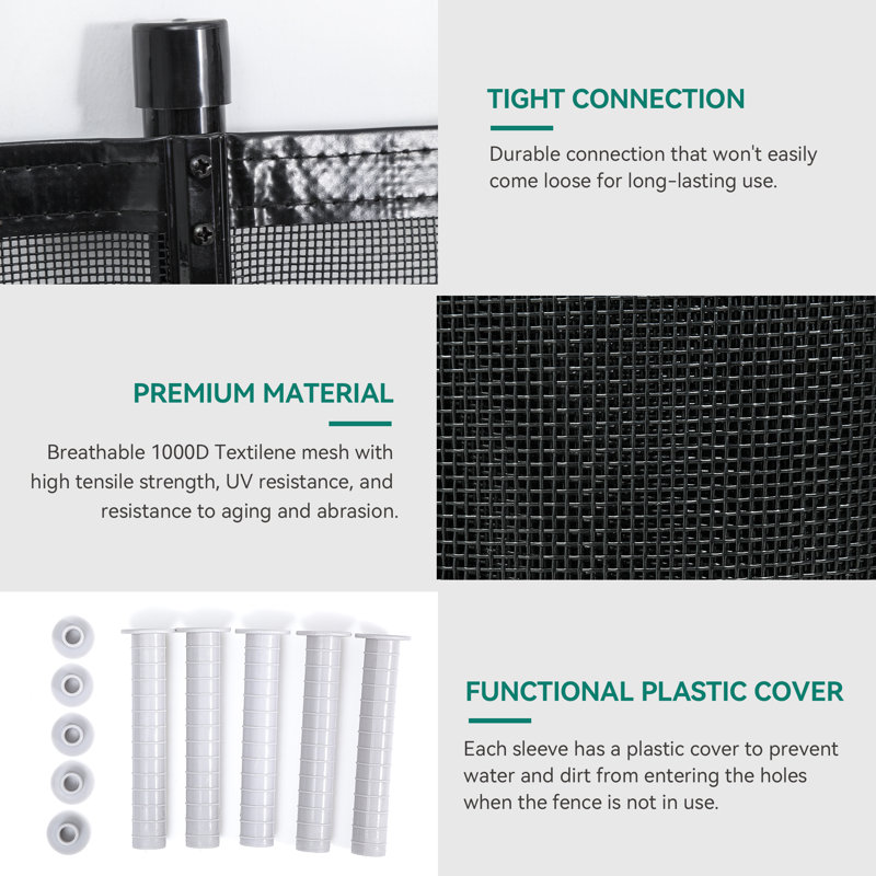 YITAHOME Black Mesh Fencing with 4 Panel(s) Included | Wayfair