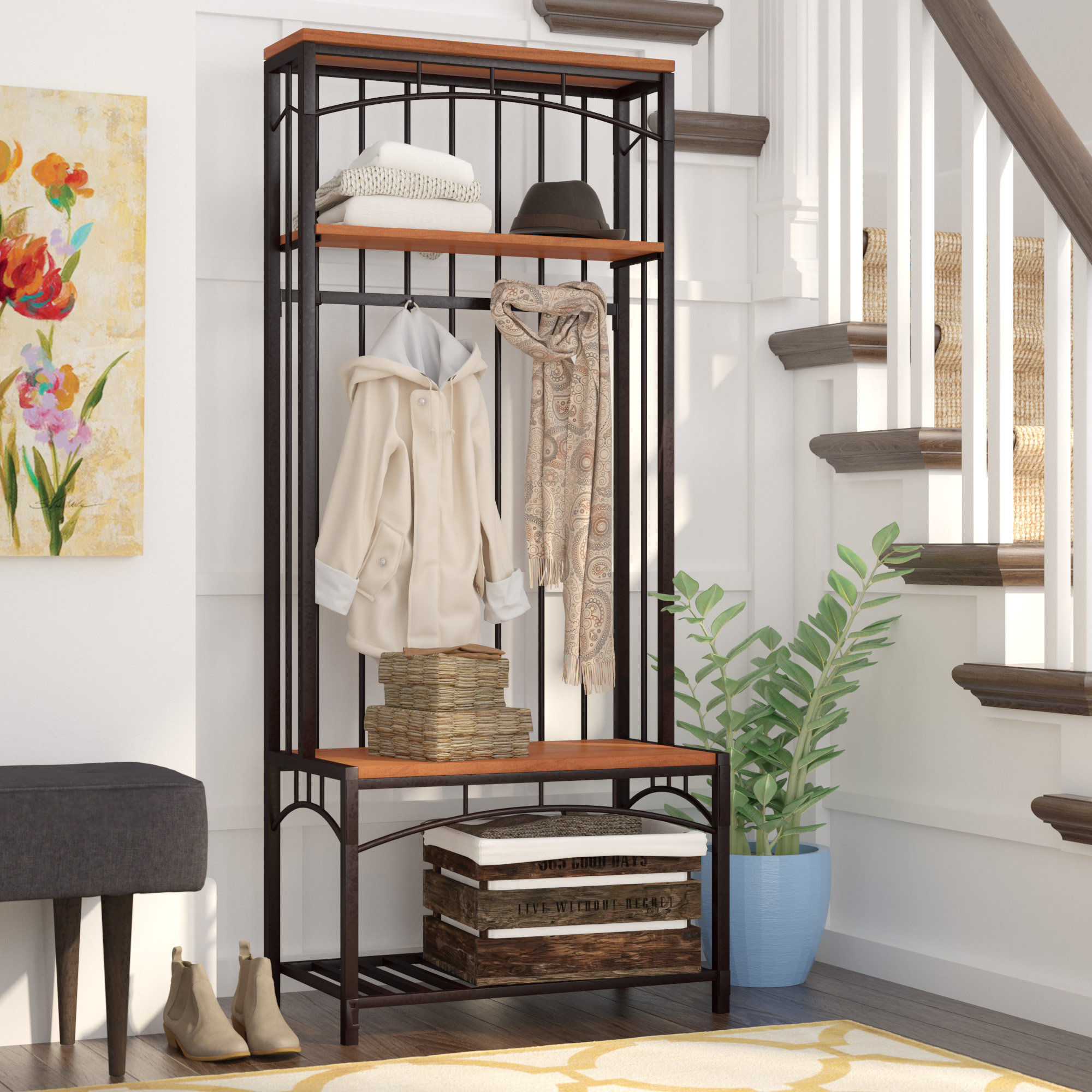 17 Stories Hall Tree with Bench and Shoe Storage & Reviews - Wayfair Canada