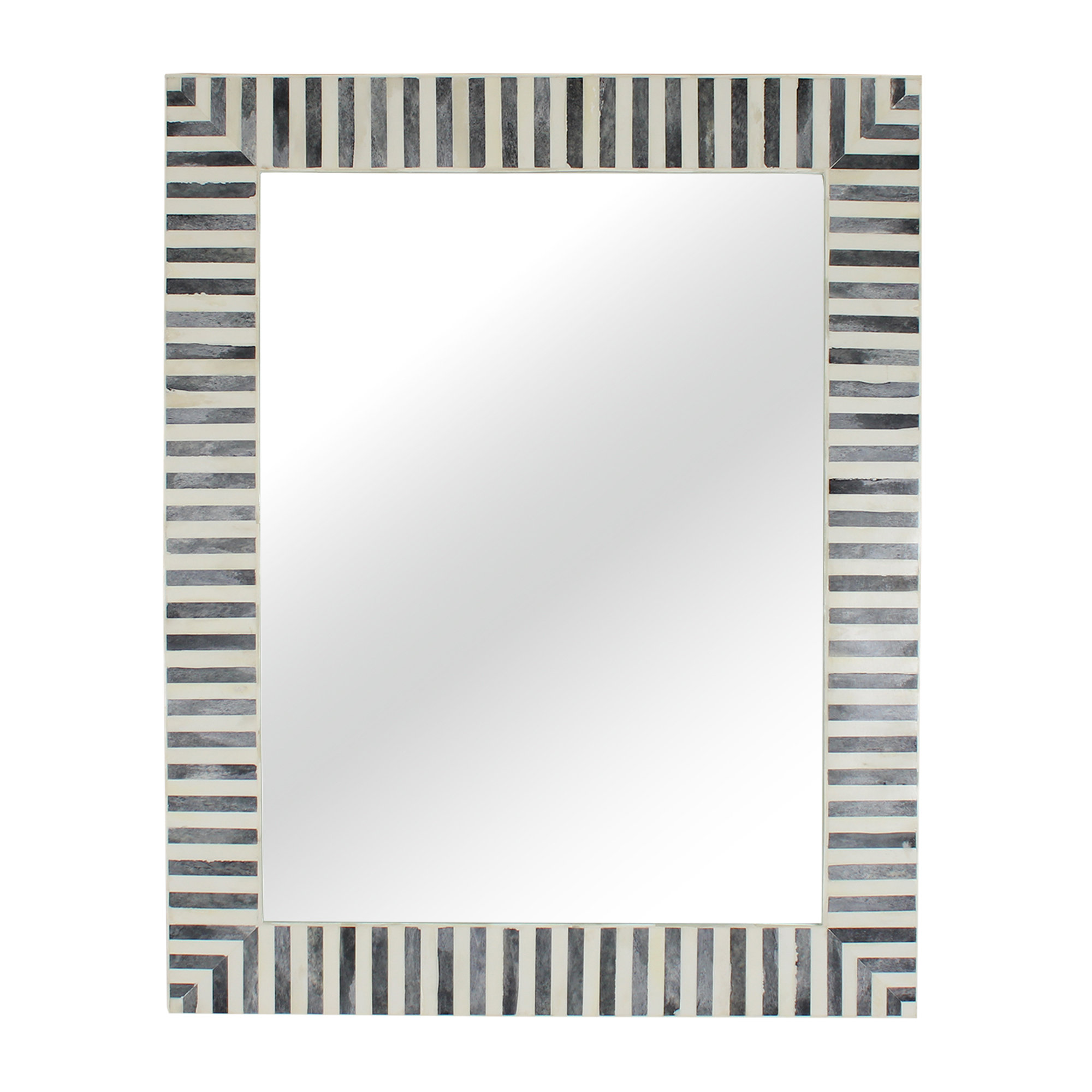 Birch Lane™ Demson Bone Framed Wall Mounted Accent Mirror in White ...