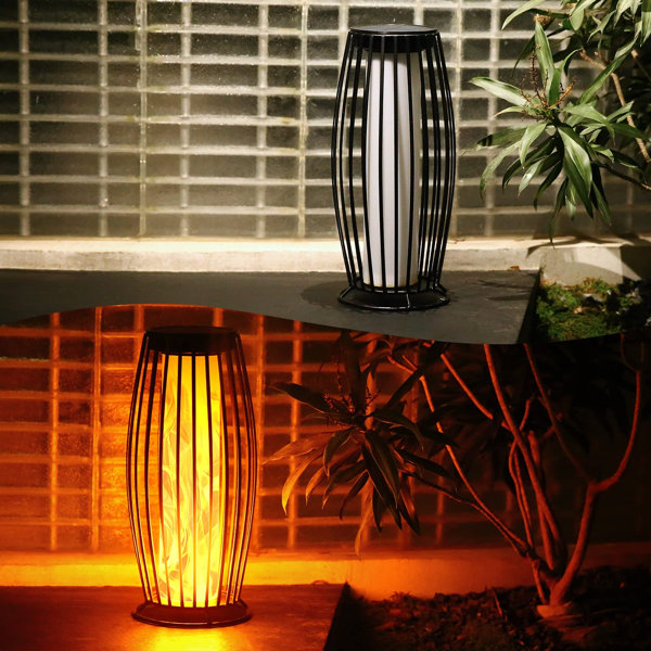 KOOPER 15.35'' Solar Lantern Outdoor Lights, Upgraded Flickering Flame ...