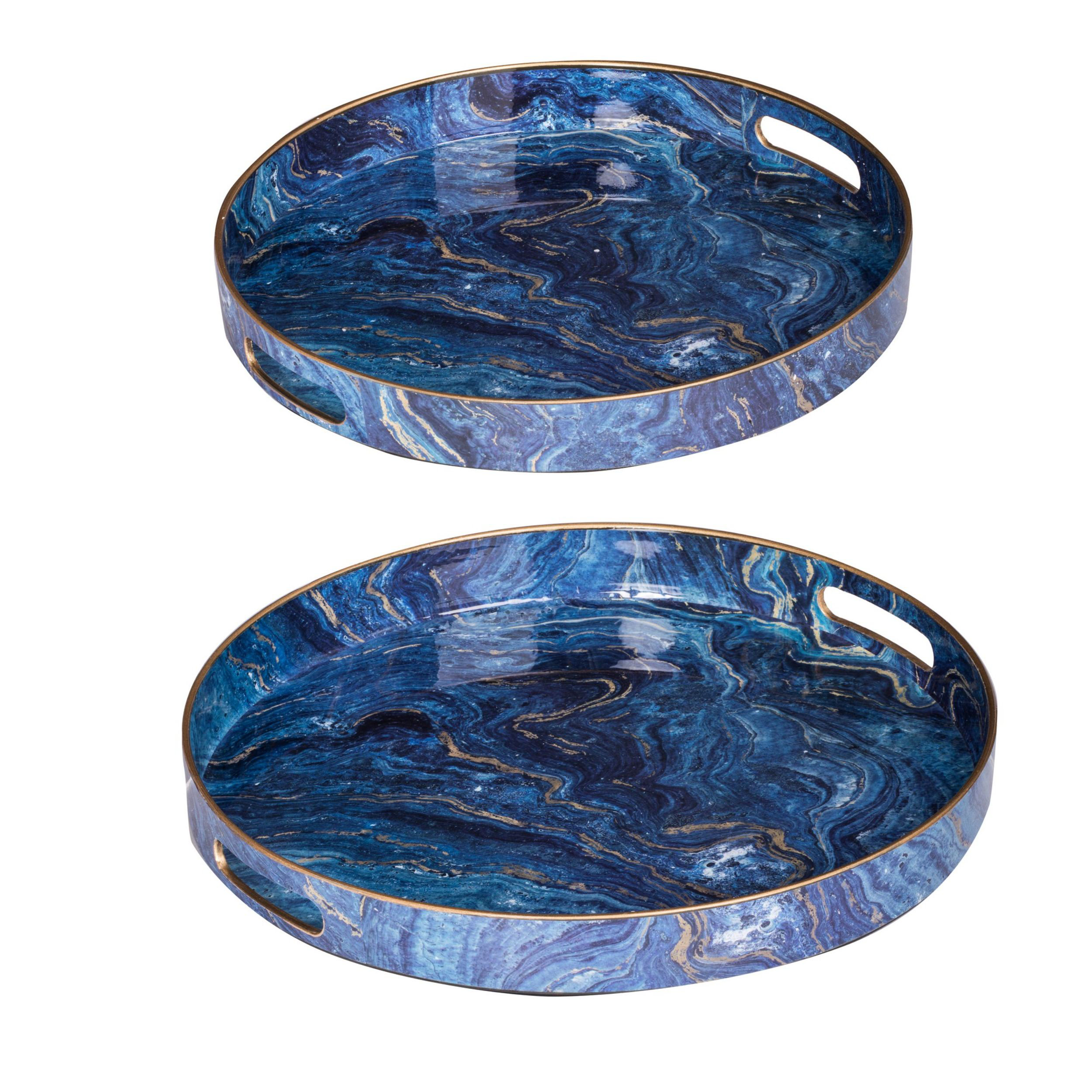 Ivy Bronx Ailssa Marble Tray - Set of 2 | Wayfair