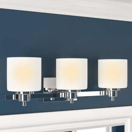 3 Light Chrome Bathroom Vanity Lighting You'll Love | Wayfair