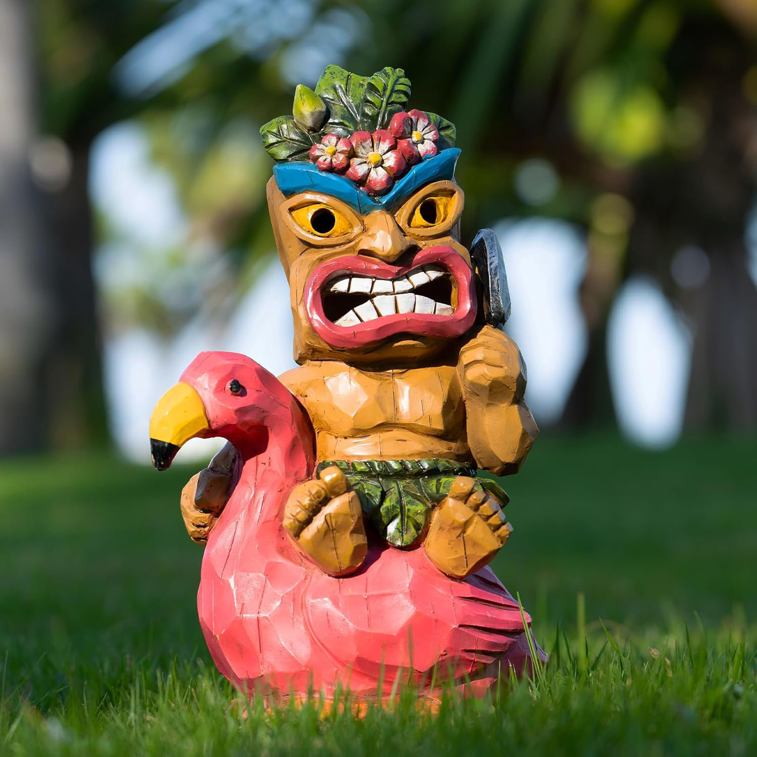 Trinx Solar Tiki Statue,Outdoor Statues - Statue-Tiki Bar Decor-Tiki ...