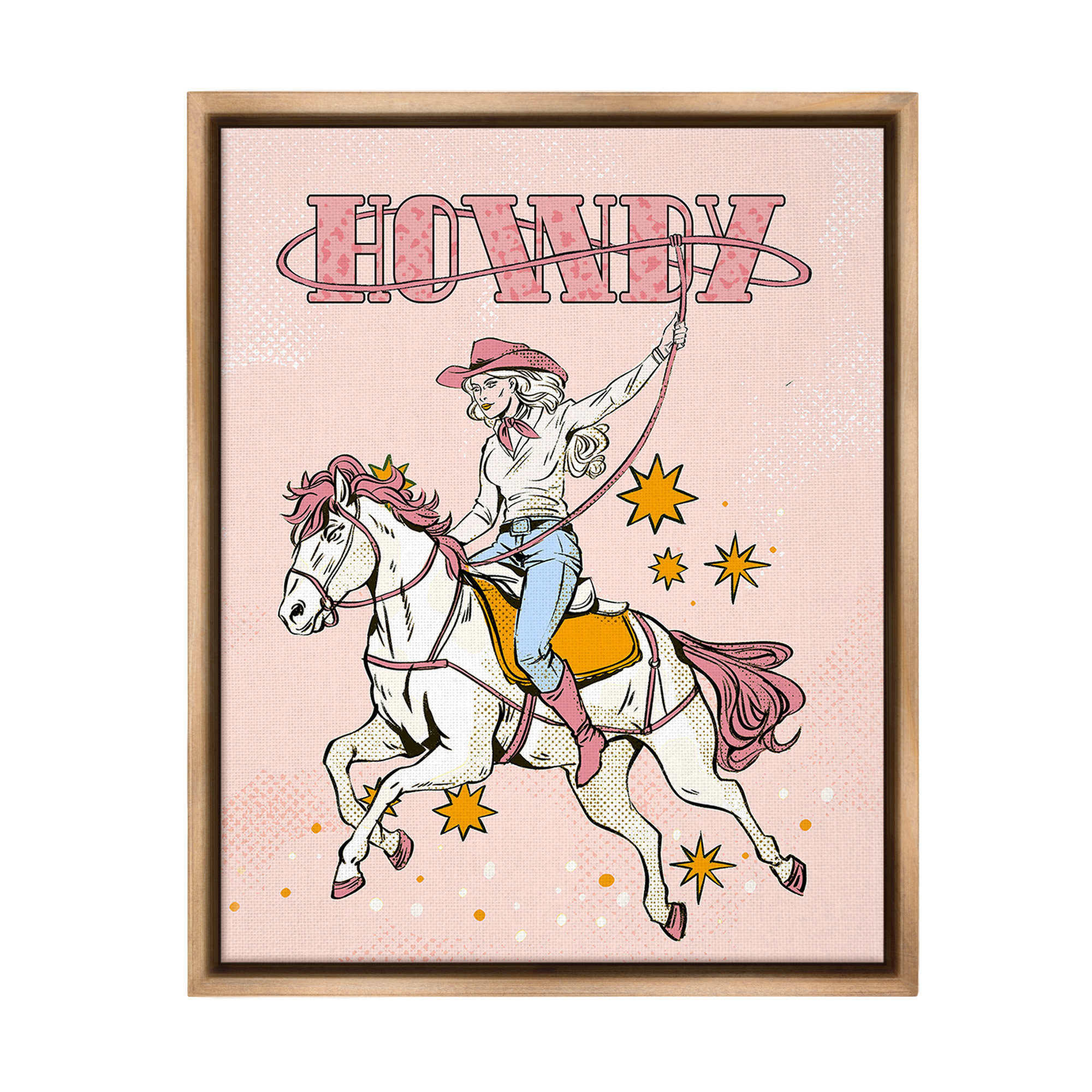 Red Barrel Studio® " Vintage Pastel Howdy Floater Frame " by Ziwei Li ...