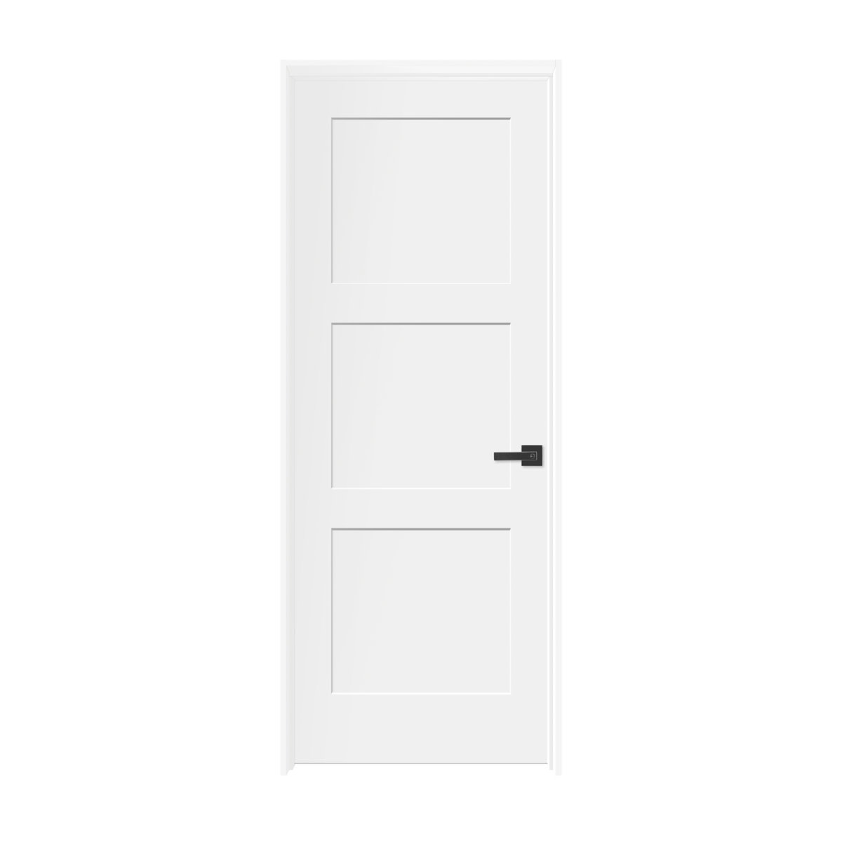 Brosisincorp (No Lock) Primed Interior 3-panel Prehung Door With 4-9/16 ...
