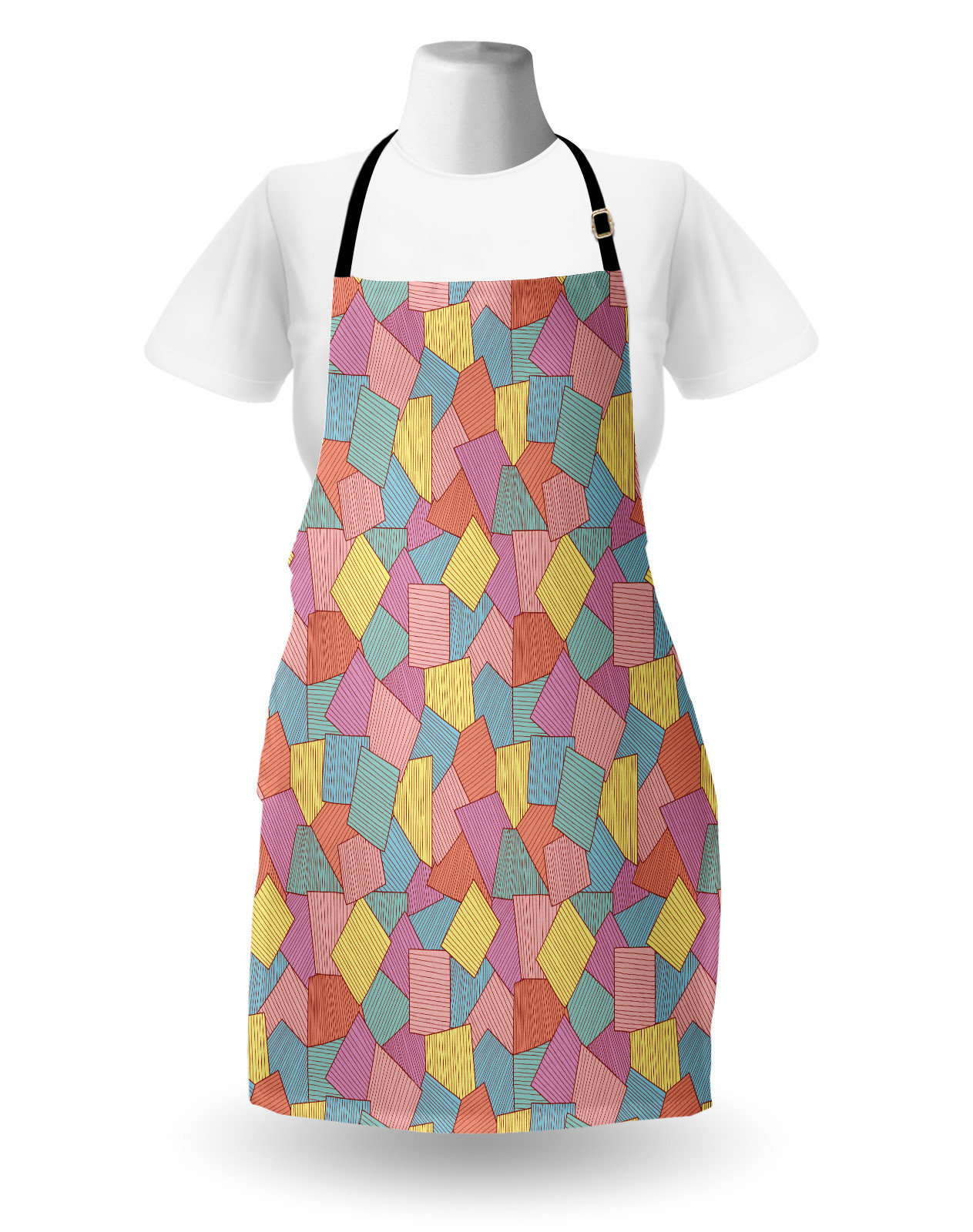 East Urban Home Geometric Apron Unisex, Tile Pattern Stripes, Adult ...