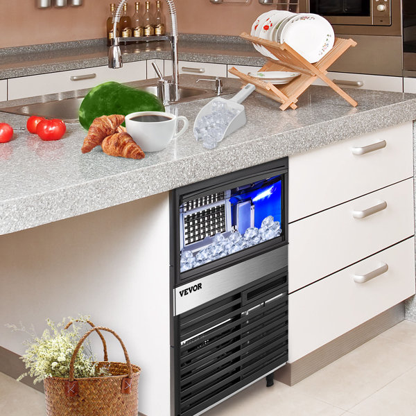 VEVOR 155 Lb. Daily Production Cube Clear Ice Freestanding Ice Maker ...