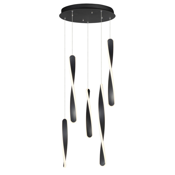 Ivy Bronx Datto 5 - Light Black LED Cluster Pendant - Wayfair Canada