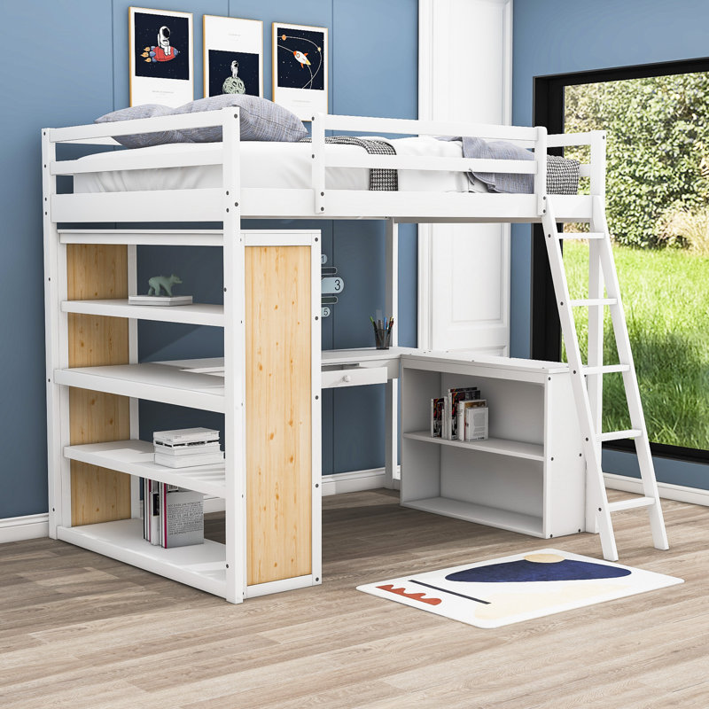 Harriet Bee Hadees Full Platforms Loft Bed with Built-in-Desk by ...
