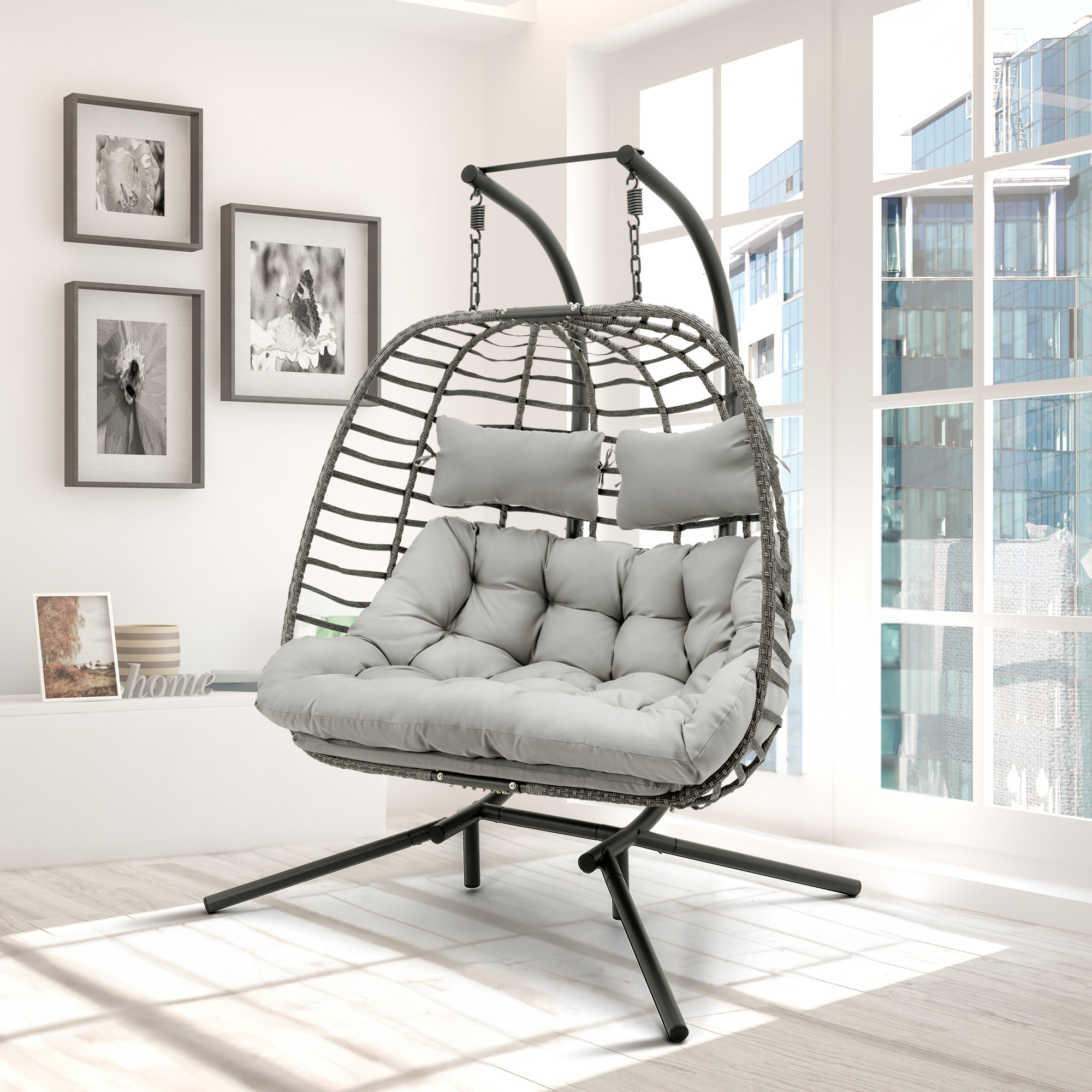 Dakota Fields Burhans Double Swing Chair with Stand & Reviews - Wayfair ...
