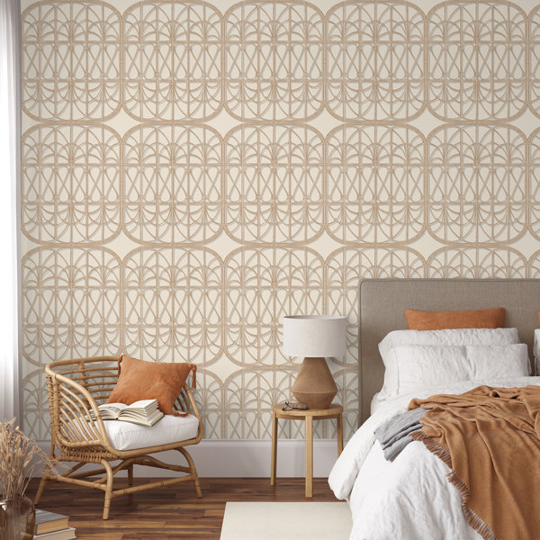 Bay Isle Home Lattice Rattan Panels Wallpaper | Wayfair