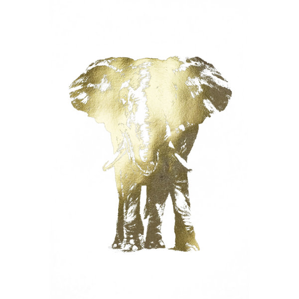 Blue Elephant Gold Elephant II by Ethan Harper - Painting Print ...