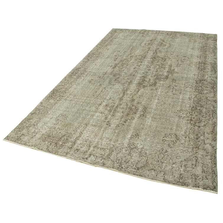 Fleur De Lis Living Overdyed Vintage Grey Vintage Wool Handmade Area ...