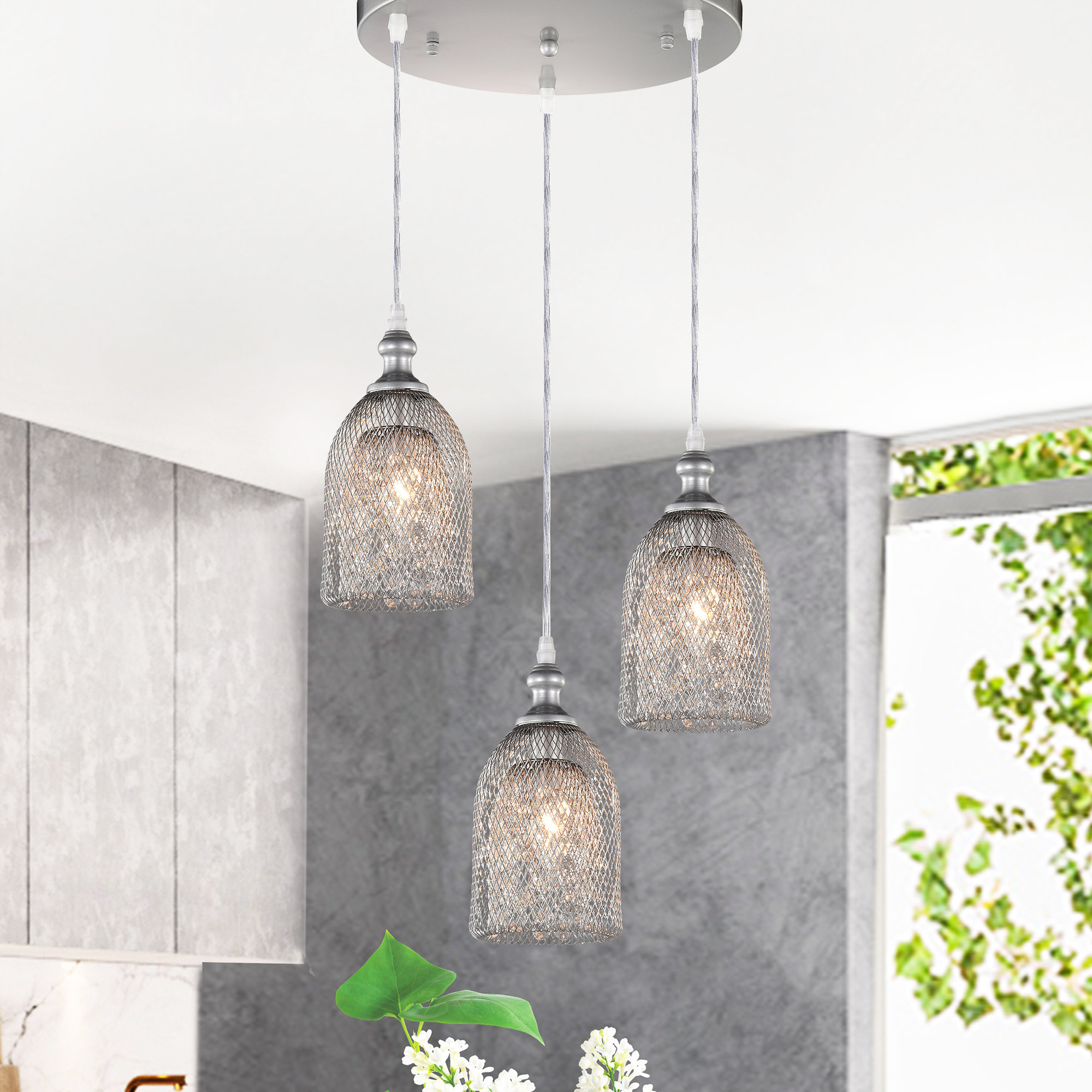 House of Hampton® Sayre 3 - Light Cluster Bell Pendant | Wayfair