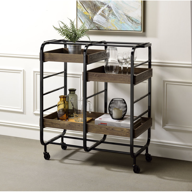 Union Rustic Charmaine Metal Bar Cart | Wayfair