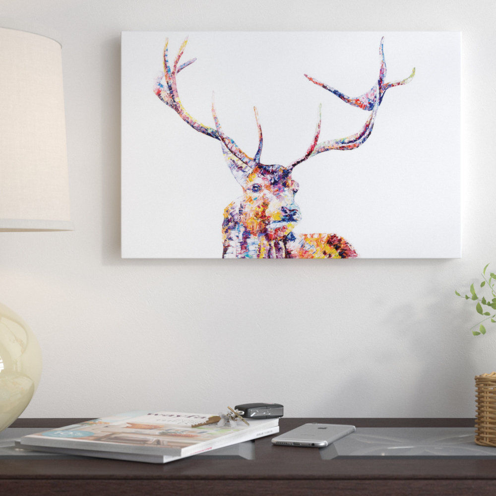 East Urban Home 'Stag' Print on Canvas | Wayfair