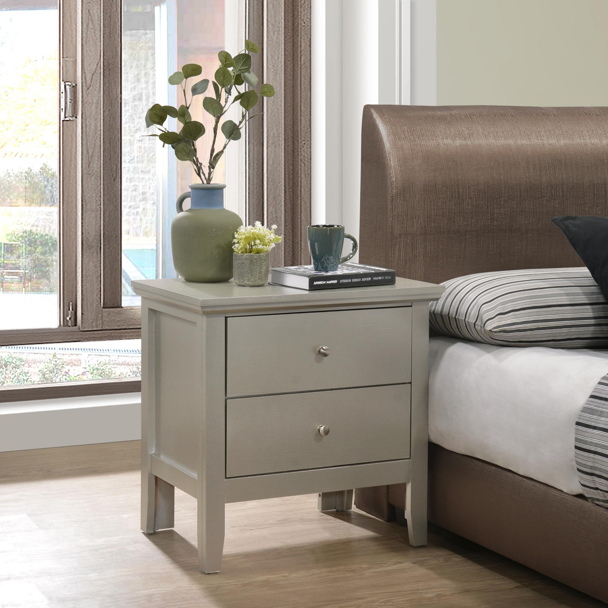 Lark Manor™ Elegant White Transitional Nightstand | Wayfair