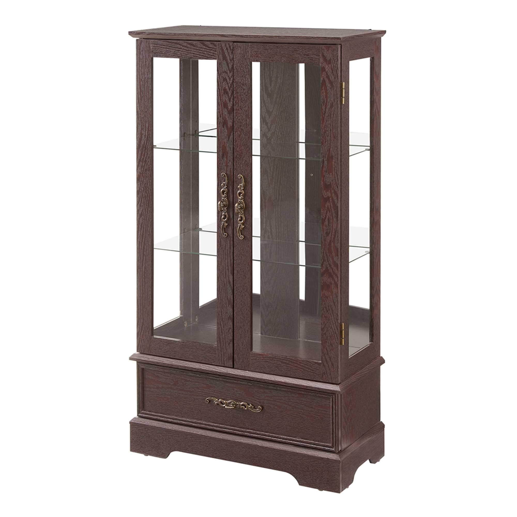 HOVEYY 47"H Lighted Glass Display Cases Cabinet, Curio Trophy Display ...