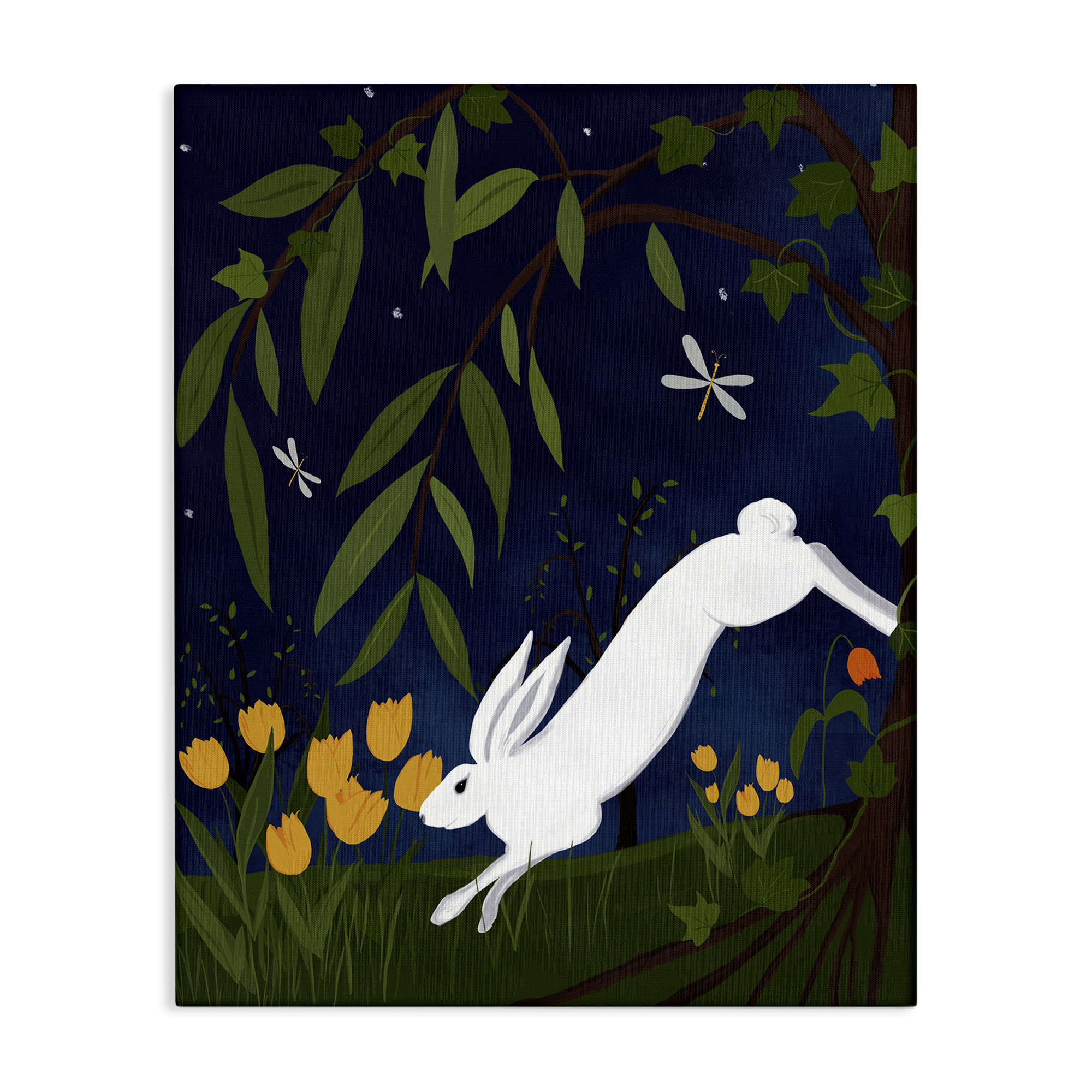 August Grove® Hare in Night Forest Canvas Wall Art by Michelle Ingari ...