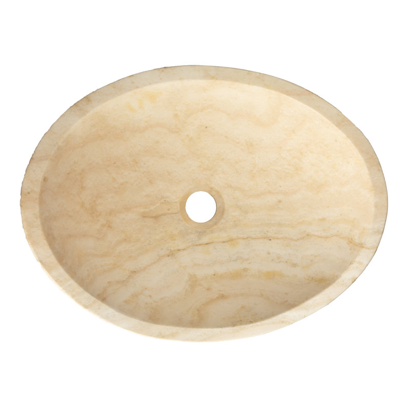 EdenBath Eden Bath 14'' Beige Stone Oval Vessel Bathroom Sink | Wayfair