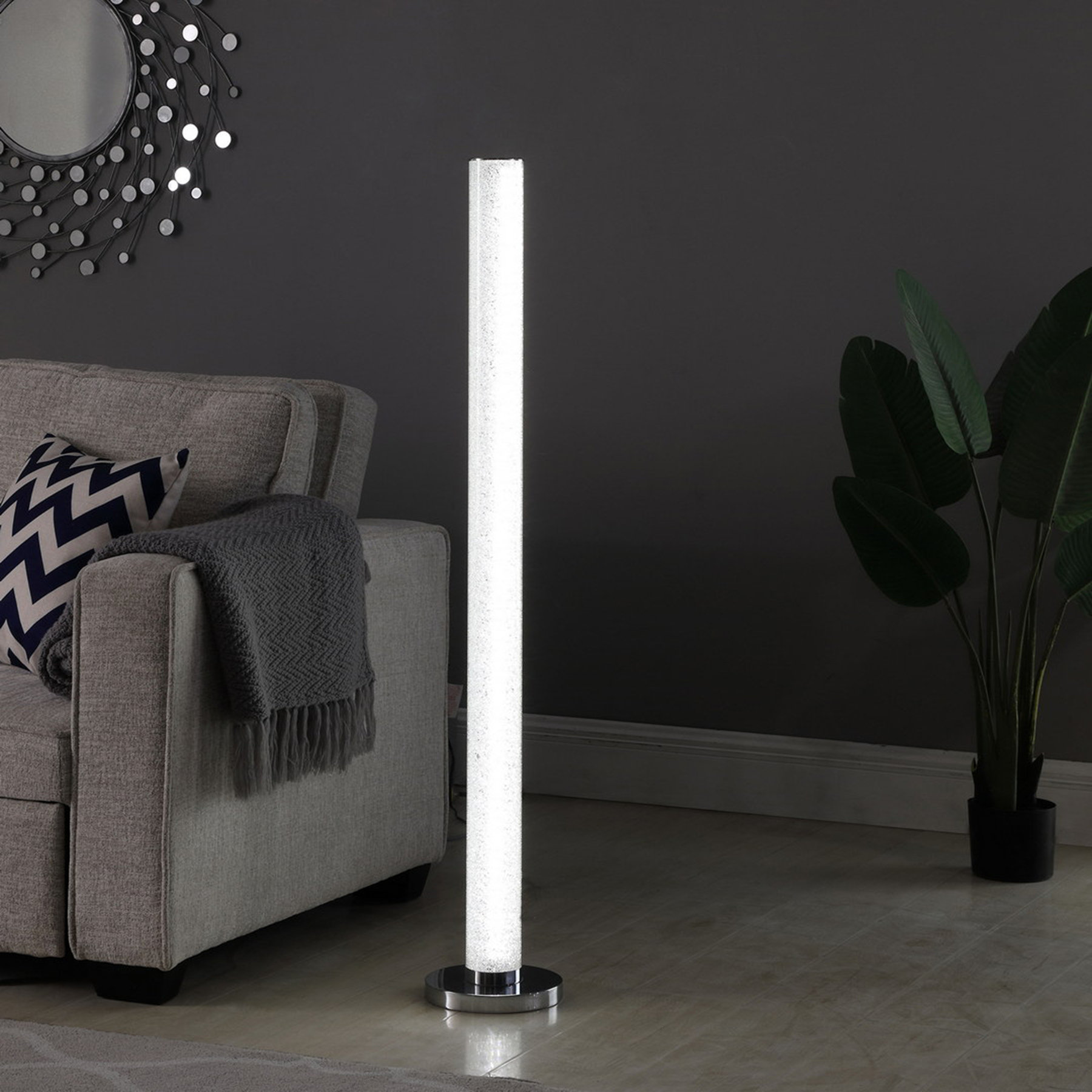 Ophelia & Co. LED Crystal Sand Rocks Column Floor Lamp | Wayfair