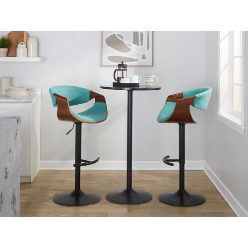 LumiSource Swivel Upholstered Adjustable Height Counter Stool with ...