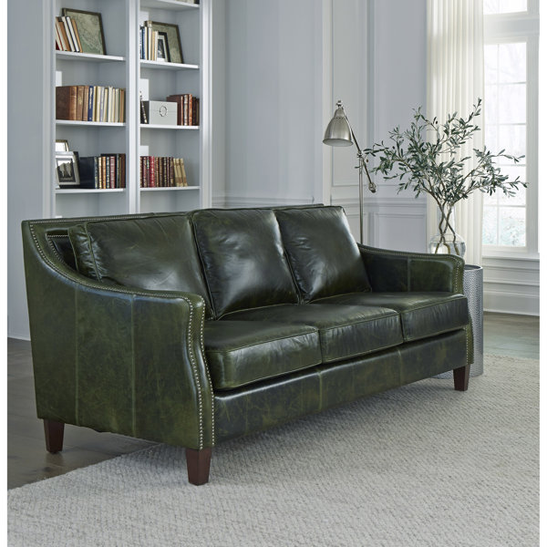 Green Leather Sofas You'll Love | Wayfair