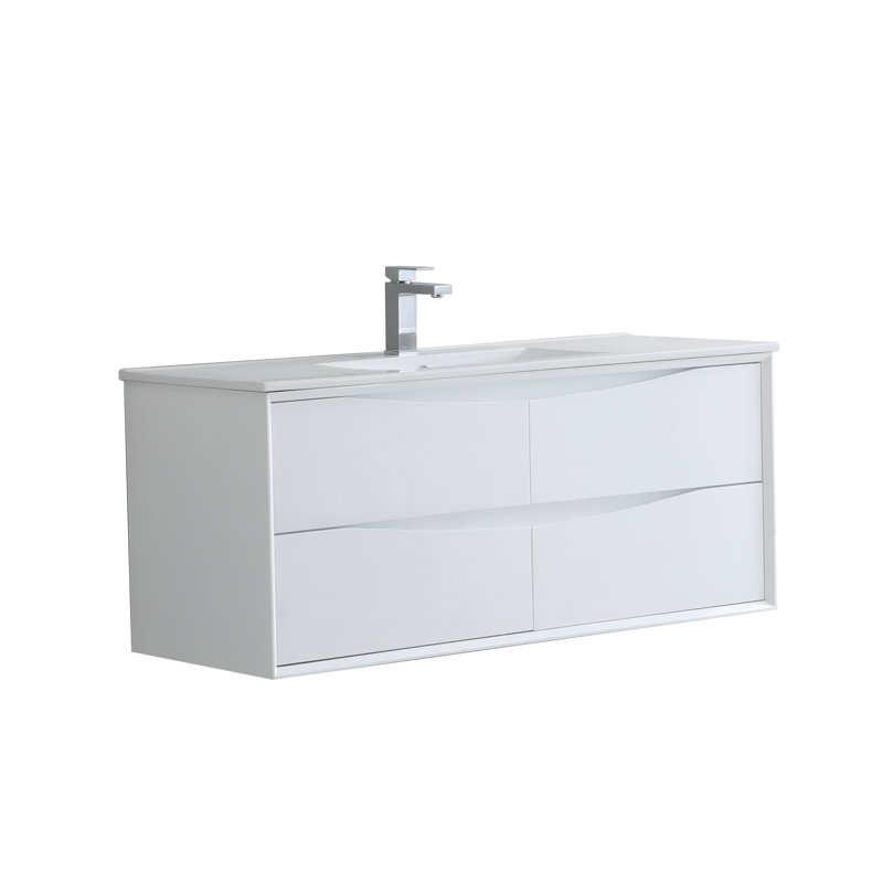 Ivy Bronx Lasharn 60'' Single Bathroom Vanity with Ceramic Top | Wayfair