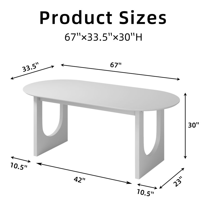 Latitude Run® 67" Soild Wood Dining Table Oval Kitchen Tables | Wayfair