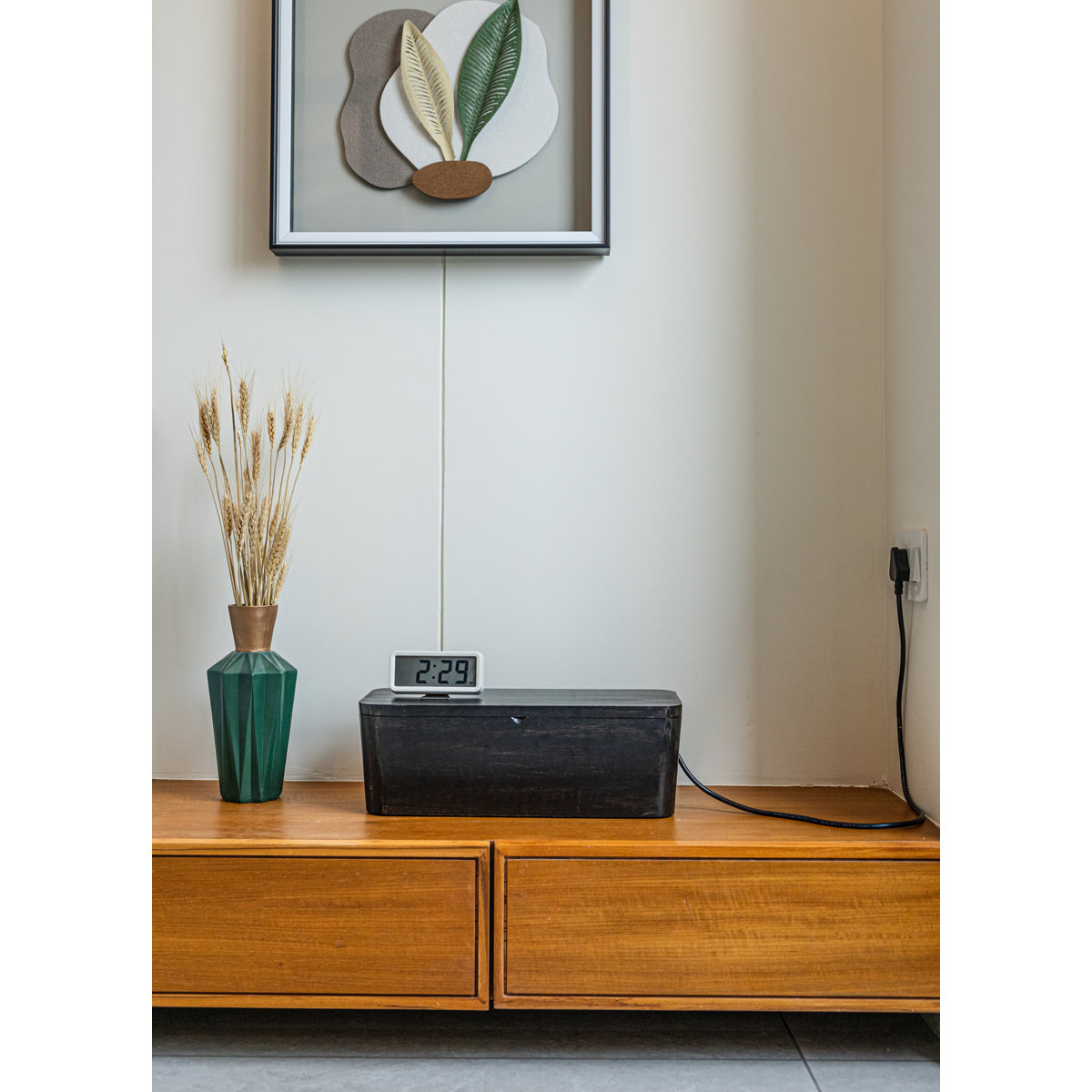 LuxeDesigns FarmHouse Handcrafted Mango Wood Cable Management Box with ...