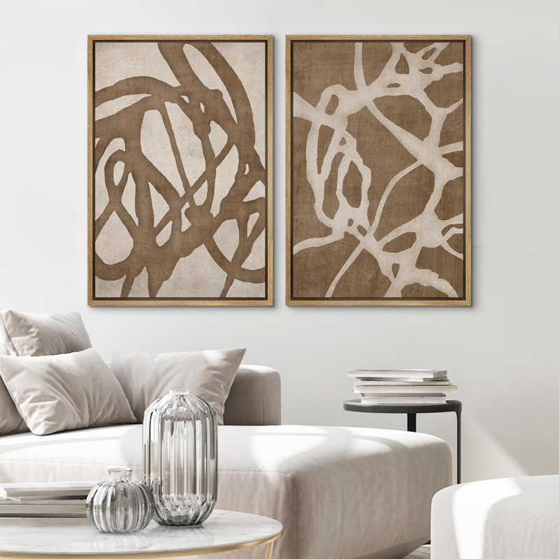wall26 Natural Flow Abstract Earth Tone Organic Shapes Cozy Neutral ...