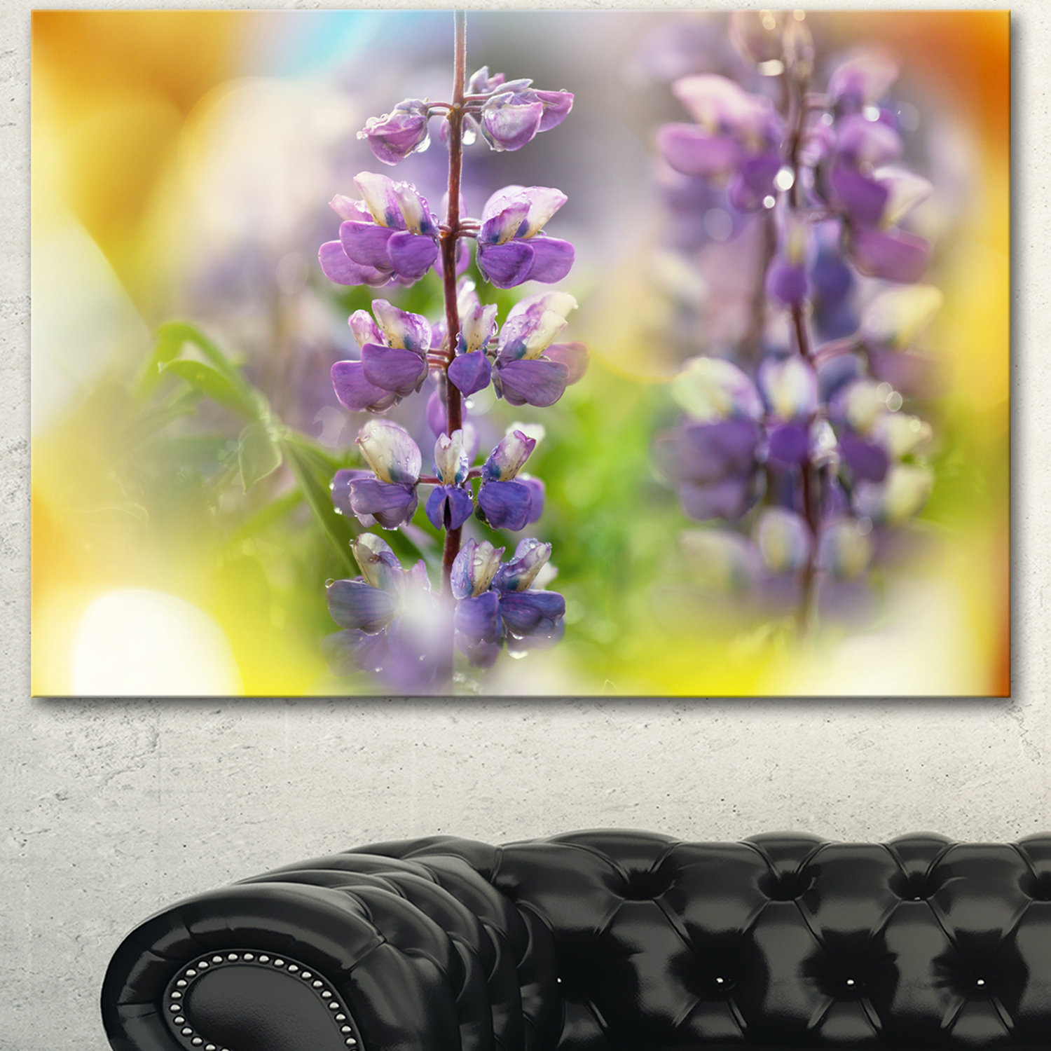Design Art 'Beautiful Blue Lupin Flowers' Graphic Art on Wrapped Canvas ...