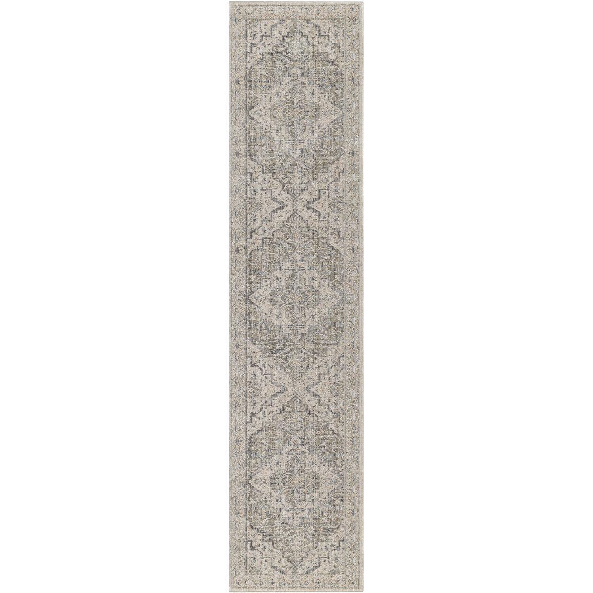 Canora Grey Rectangle Gazzo Oriental Power Loomed Area Rug in Gray/Tan ...