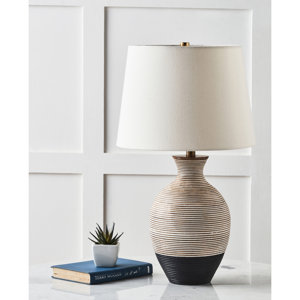 Joss & Main Eino 27" Brown/White Table Lamp & Reviews | Wayfair