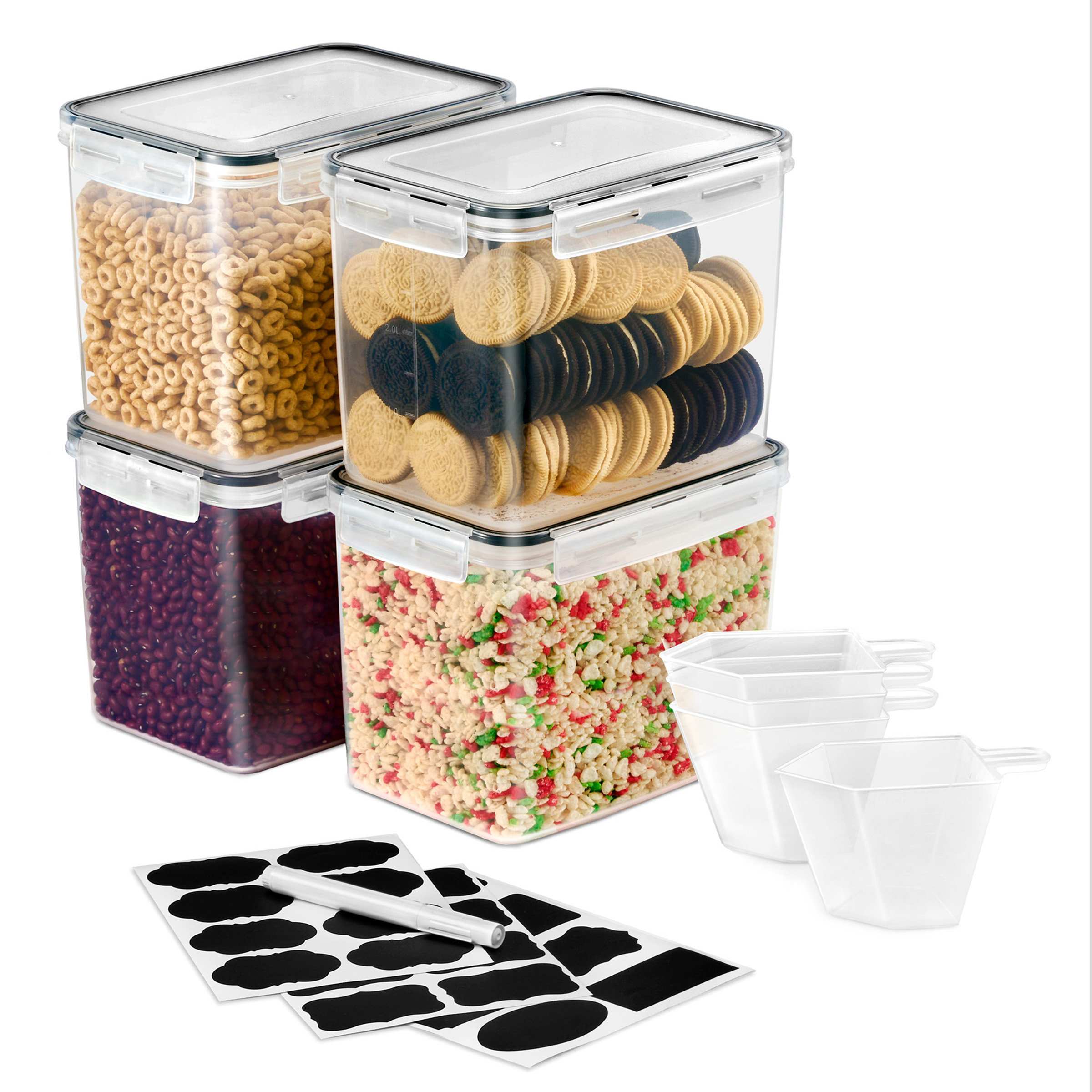 Sorbus Food Storage Containers - Pack of 4 with Air Tight, Four-Way ...