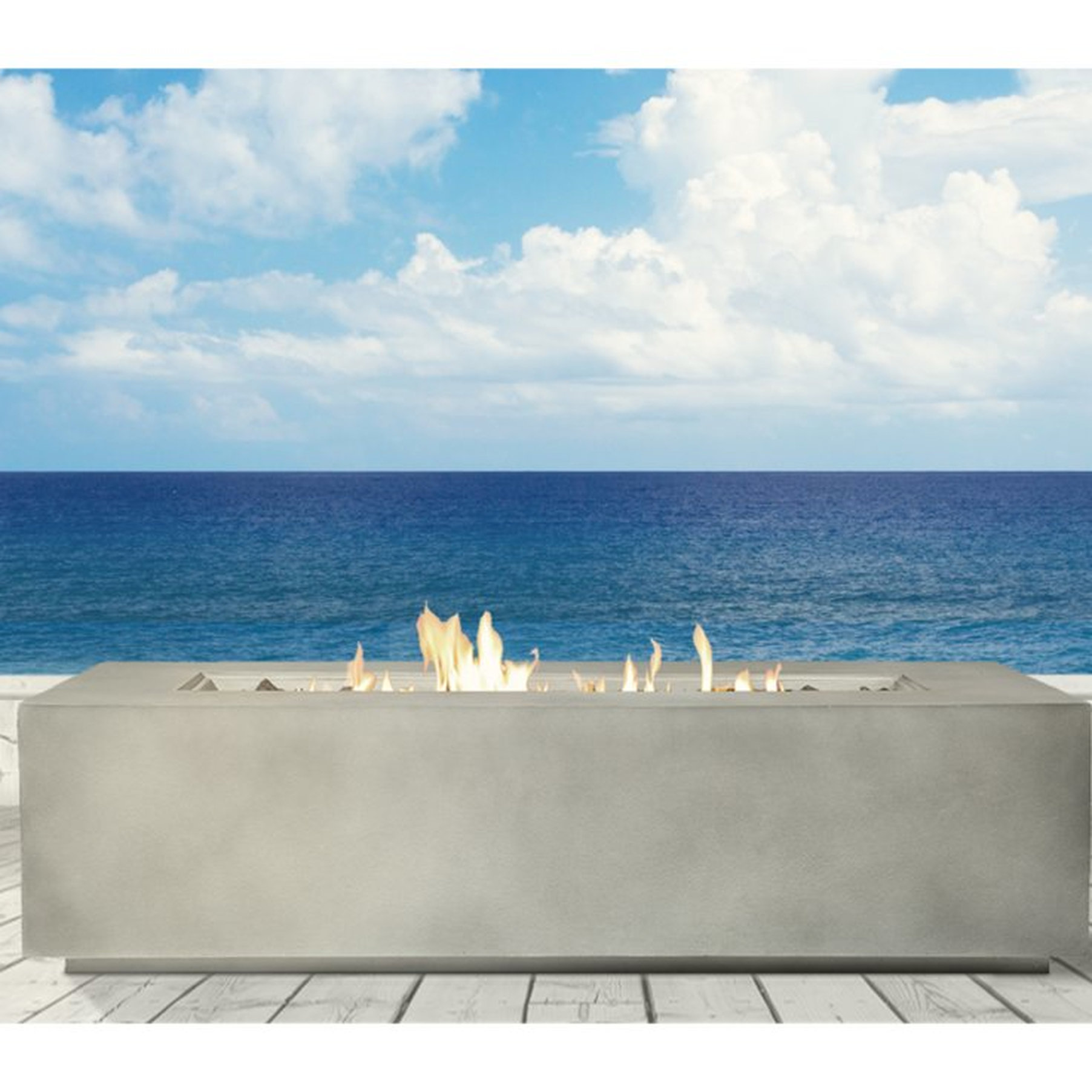 Latitude Run® Creamy Concrete Fire Pit - Propane Fueled, For Outdoor ...