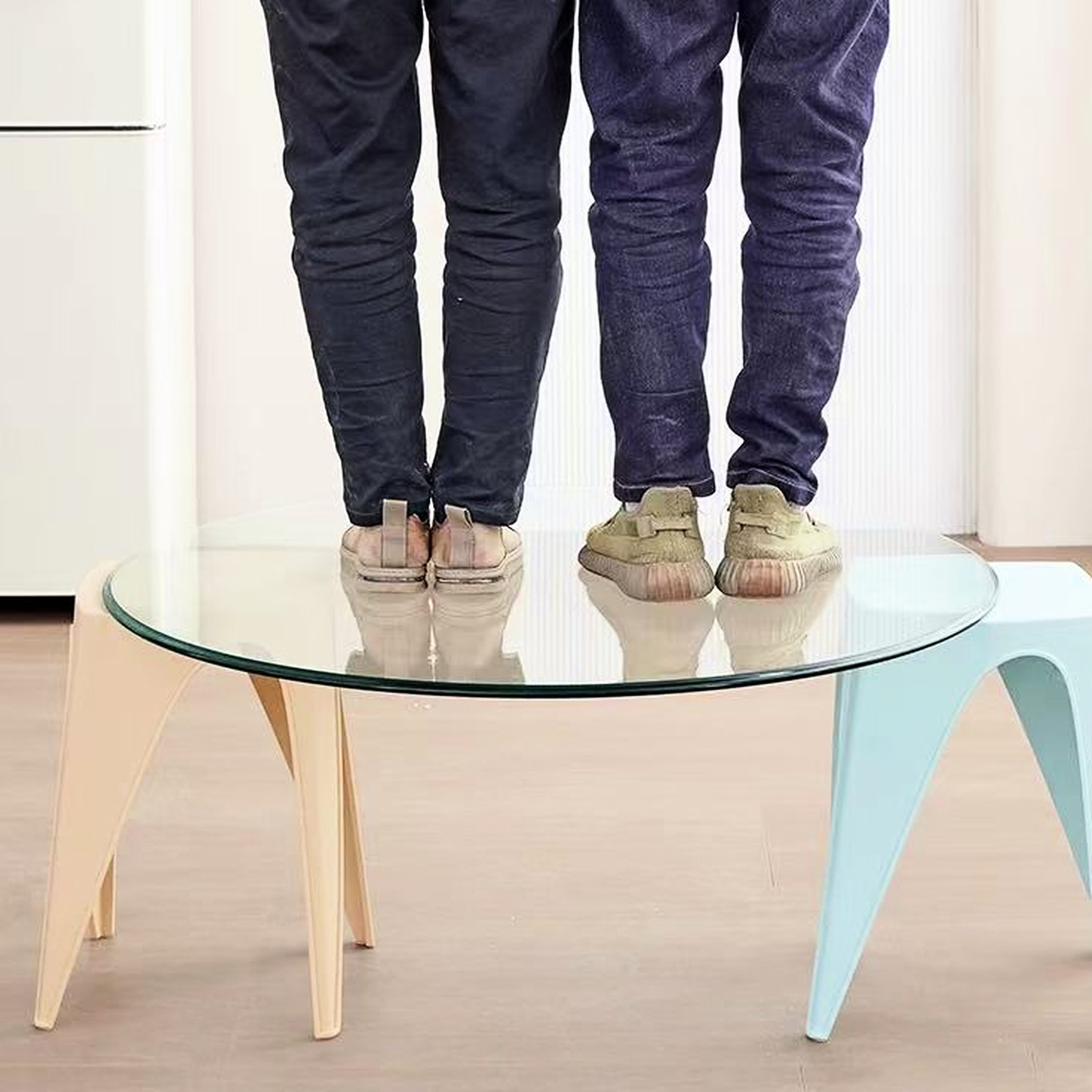 Wrought Studio™ 35.4 Inch Round Glass Table Top, 3/8 Thick Tempered ...