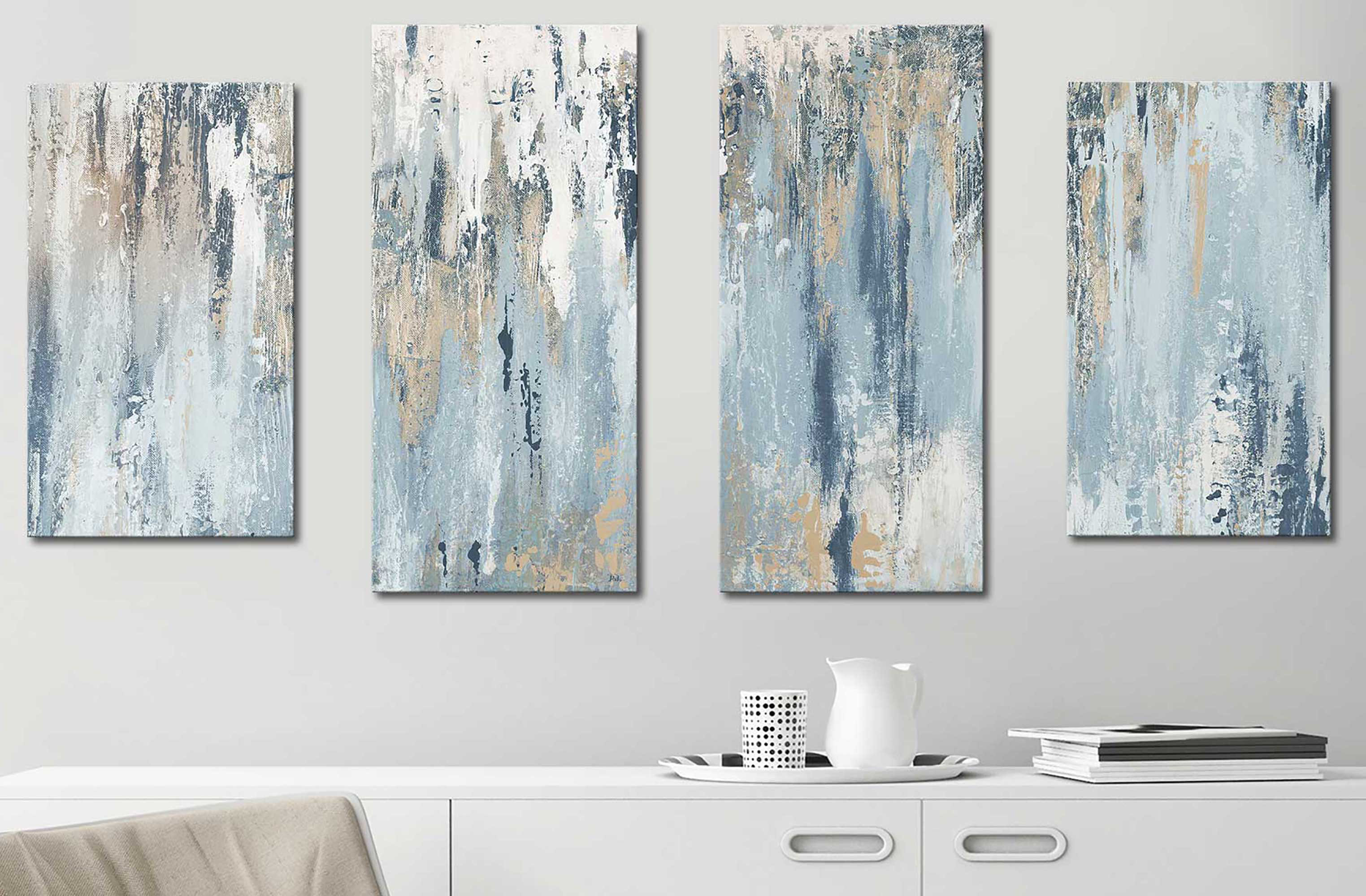 Willa Arlo™ Interiors Blue Illusion - 4 Piece Painting Print Set on ...