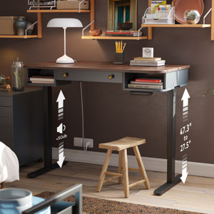 Inbox Zero Calandra Height Adjustable Standing Desk & Reviews | Wayfair