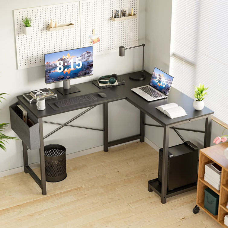 Inbox Zero Hussan 50" Wide Reversible L-Shape Desk with Storage Bag ...