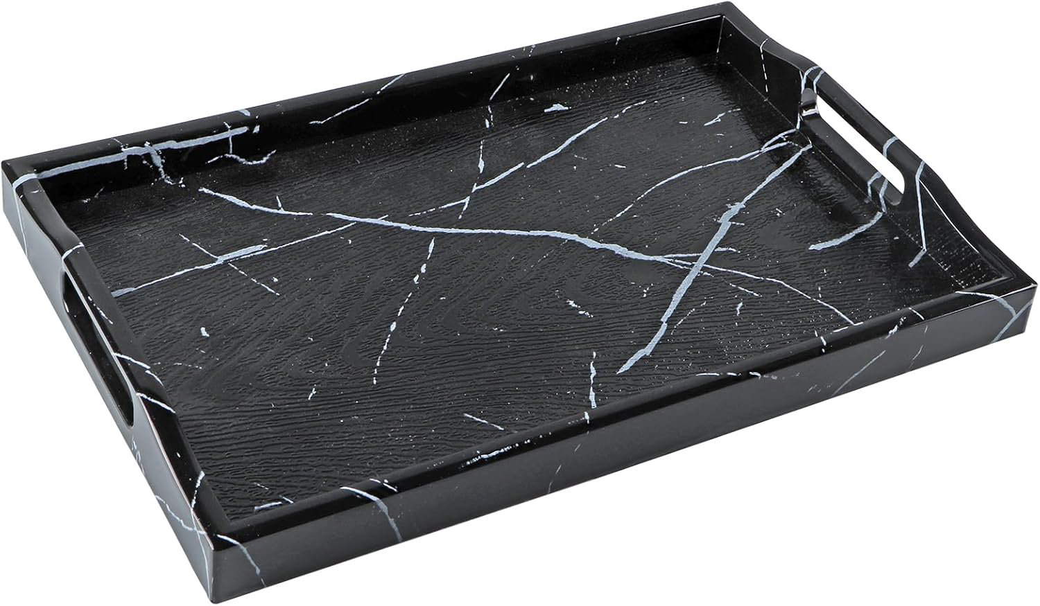 Orren Ellis Plastic Serving Tray, Ottoman Tray With Cutout Handles ...