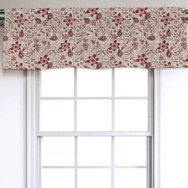 Bless international Floral Sateen Ruffled 54'' W Window Valance in ...