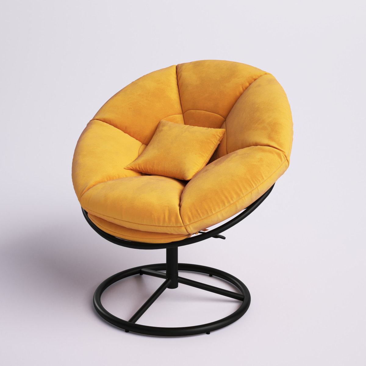 Viv + Rae™ Kimpel Swivel Papasan Chairs, Velvet Armless Chair with ...